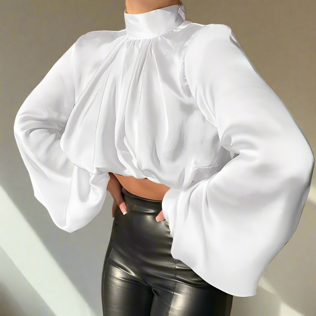 She's So Classy Satin Blouse - White – Pryceless Creations Clothing