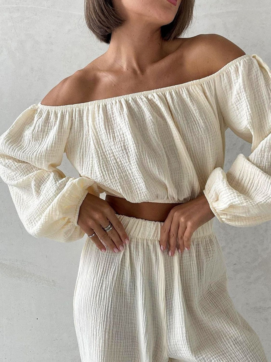 Kallie Way Off Shoulder Pants Set – Pryceless Creations Clothing